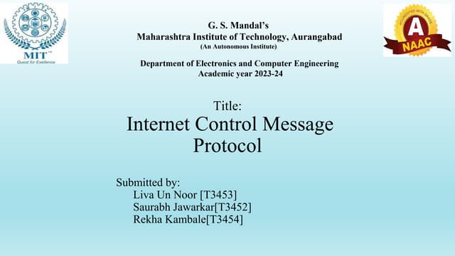 Icmp Protocol Tcp Ip Computer Network And Securitypptx 9583