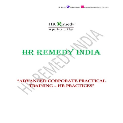 Hr remedy india hr training syllabus | PDF