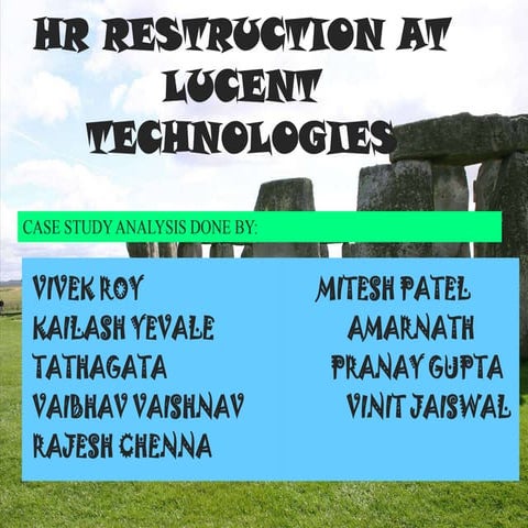 Hr Restruction At Lucent Technologies | PPT