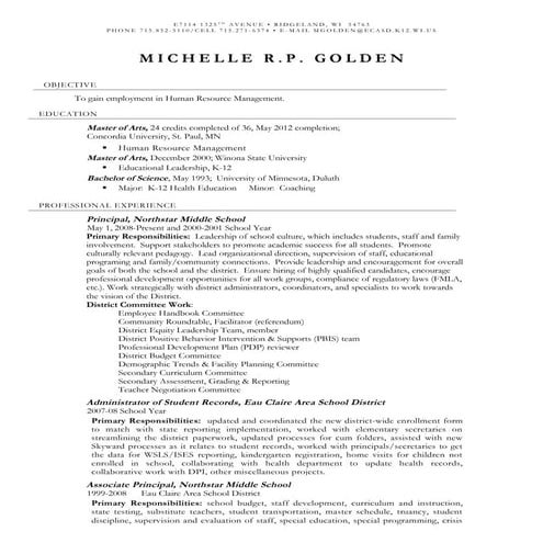 Michelle's resume 2016 | DOCX