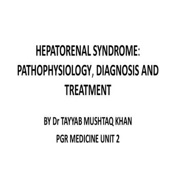 hepatorenal syndrome , pathophysiology and treatment | PDF