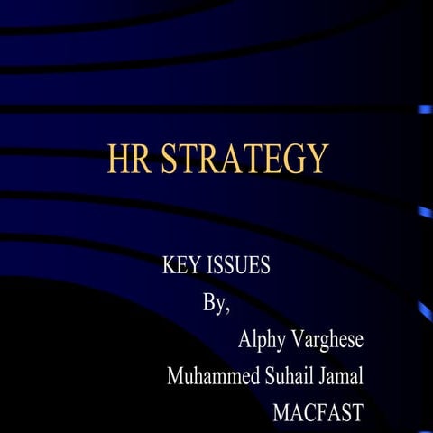 Hr strategy key issues | PPT