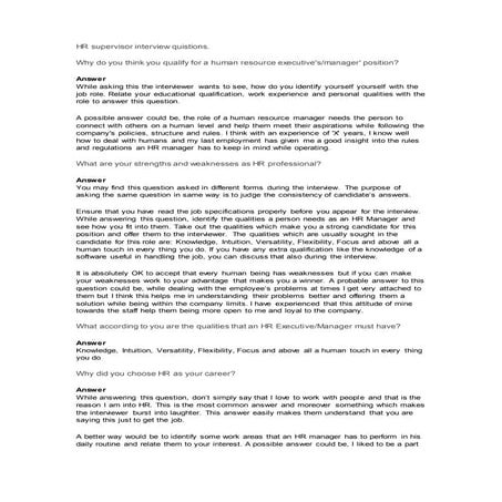 HR manager interview questions | PDF