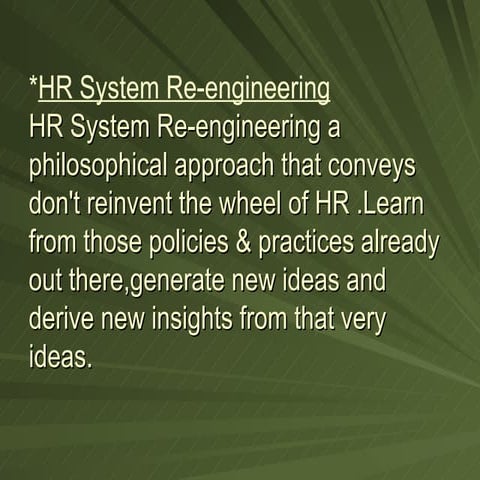 HR System Re Engineering | PPT