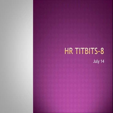 HR Titbits 8 | PPT