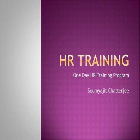 Hr training in one day | PPTX