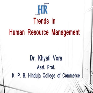 Trends in Human Resource Management | PPTX