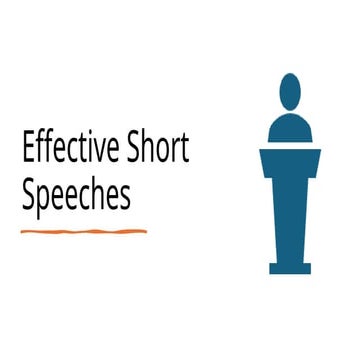 how to deliver a short speech presentation. | PPTX