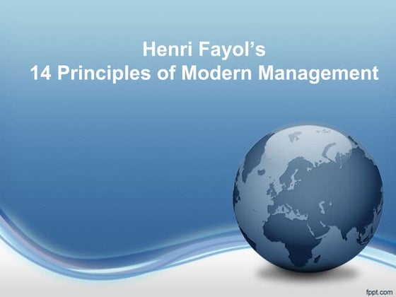 Henri Fayol's 14 Principles of Management | PDF