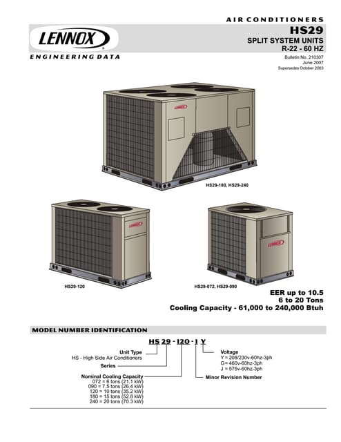 Lennox Model Number Nomenclature | PDF