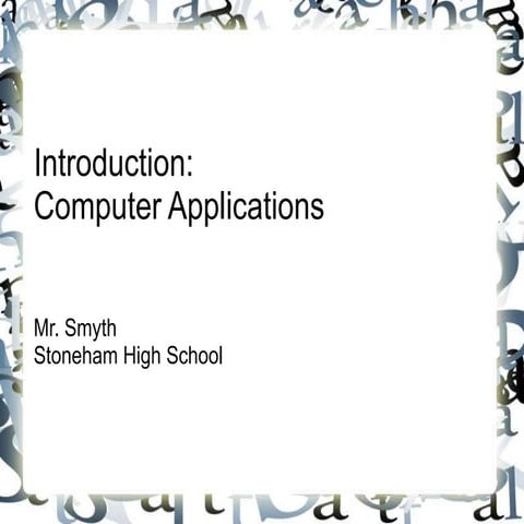 Introduction to Computer Applications | PPT