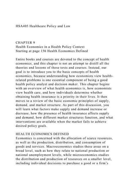 Principles of health economics | PPTX