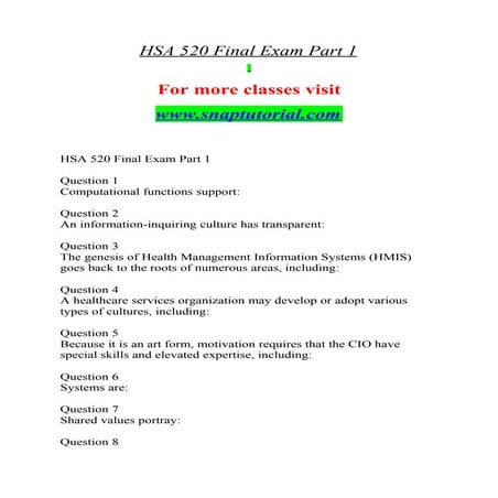 Hsa 520 Enhance teaching-snaptutorial.com | Internet | Computing