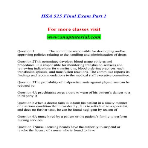 Hsa 525 Massive Success / snaptutorial.com