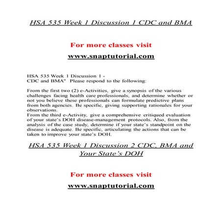 HSA 535 Enhance teaching - snaptutorial.com | Infectious Diseases | Diseases and Conditions