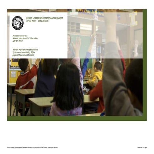 Hawaii Statewide Assessment Program 2012 Results | PDF