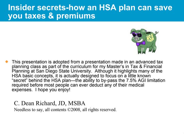 2024 Health Savings Account - HSA - Overview | PPTX | Health Insurance | Insurance