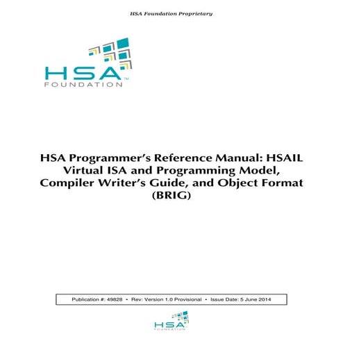 Hsa programmers reference manual (version 1.0 provisional) | PDF