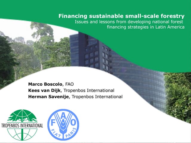Financing sustainable small-scale forestry: Issues and lessons from ...