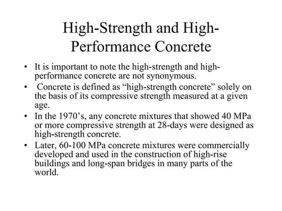 High strength concrete | PPTX
