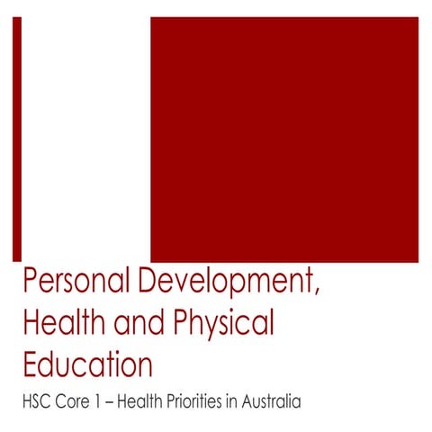 HSC Core 1 - Health Priorities in Australia | PPT