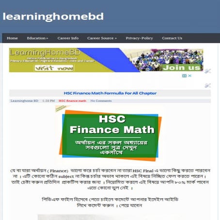Hsc finance math formulla for all chapter ~ learninghomebd 2019 | PDF