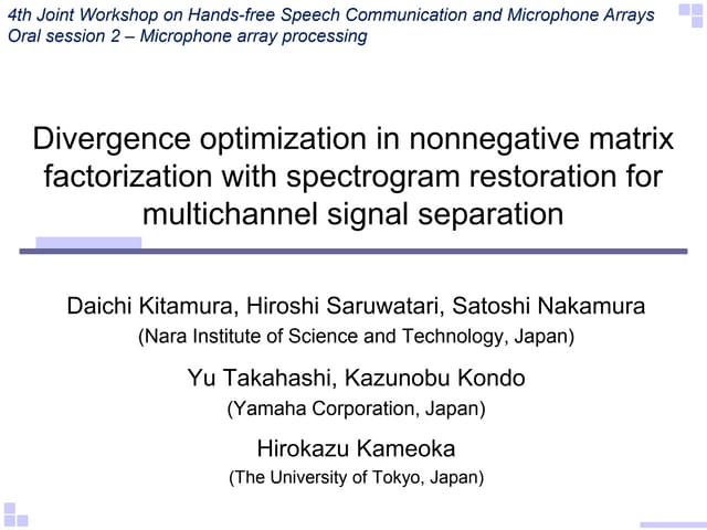Divergence Optimization In Nonnegative Matrix Factorization With