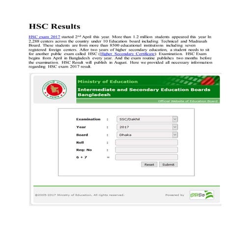 How to get HSC result 2017? | PDF