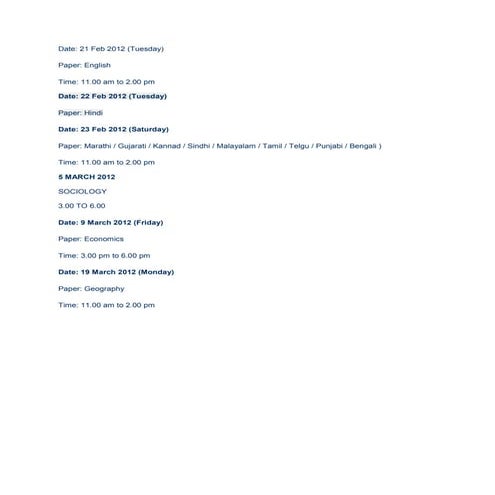 12th time table commerce | DOCX