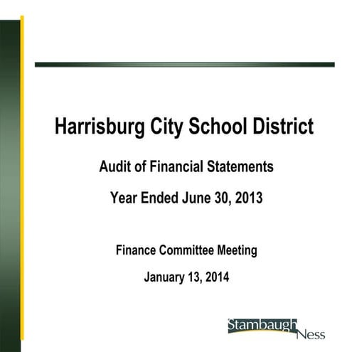 Harrisburg School District Audit Power Point | PPT