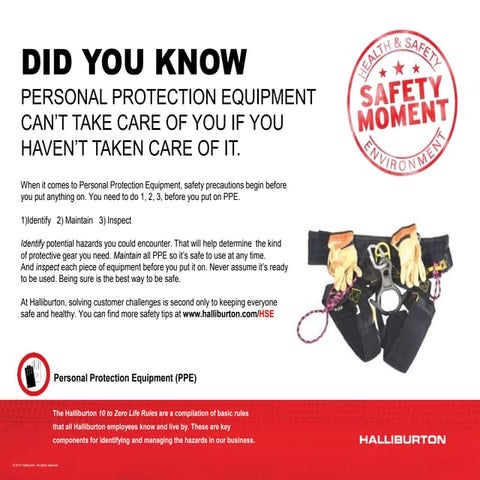 Safety Moment - Personal Protection Equipment | PPT