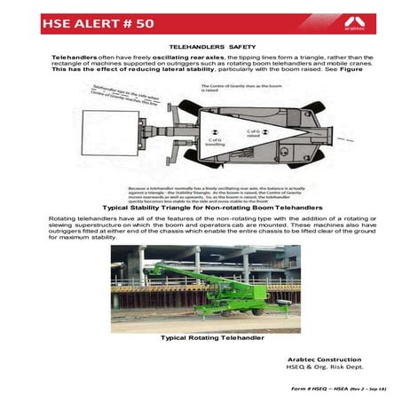 Hse alert 50 - telehandlers safety | PDF