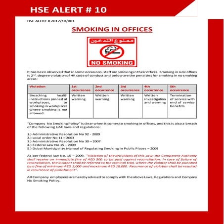Hse alert 10 2017 no smoking in offices | DOCX