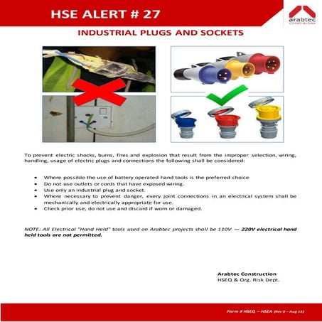 Hse alert 27 2018 industrial plugs | DOCX