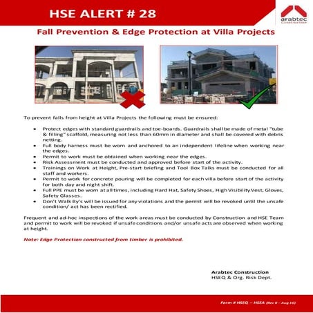 Hse alert 28 2018 fall prevention edge protection | PDF