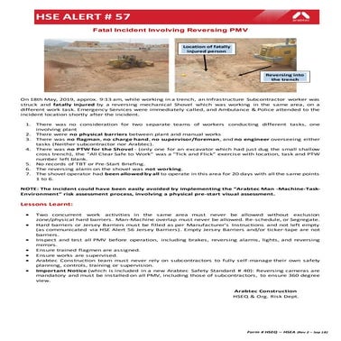 Hse alert 57 fatal incident involving reversing pmv | DOCX