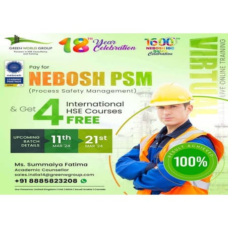 HSE Experts Advise on the Importance of Nebosh PSM Course in Hyderabad.pdf
