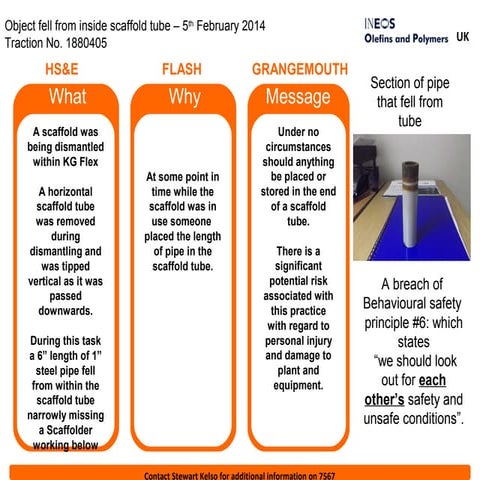 Hse flash pipe in scaffold tube 5.02.14