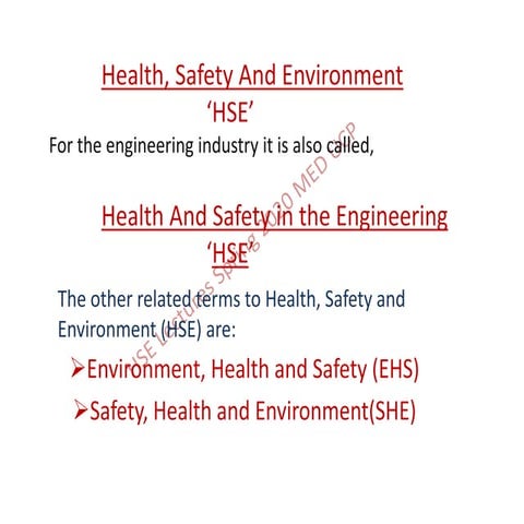 HSE: Information about health and safety at work | PPTX