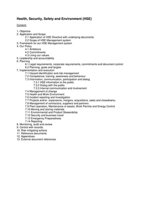 Personal HSE commitments | PPT