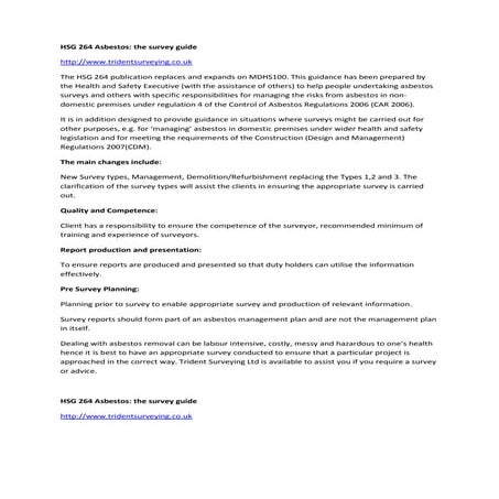HSG 264, Asbestos: the survey guide | PDF
