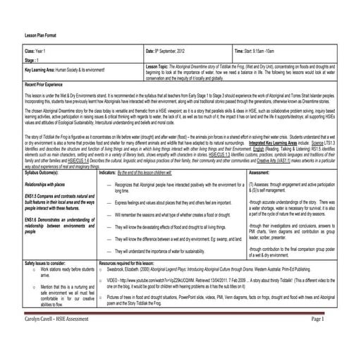 Hsie lesson plan | DOCX