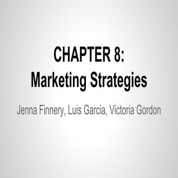 HSM 338 - Chapter 8: Marketing Strategies | PPTX