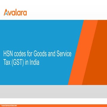 HSN codes for goods and service tax (GST) in india | PPTX