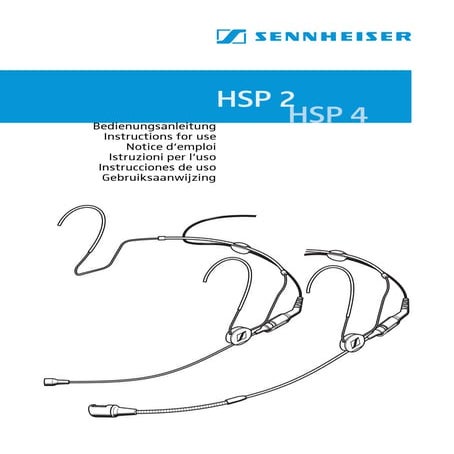 Sennheiser HSP 2-EW Headset oni-directional microphone | PDF | Digital ...