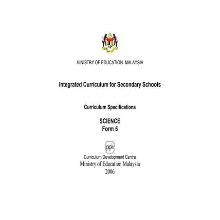 Science Curriculum Specifications Form 5 | PDF