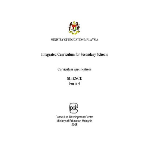 Science Curriculum Specifications Form 4 | PDF
