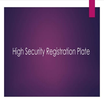 high security number plates online registration for old vehicles | PDF
