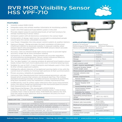 Hss Visibility Sensor Datasheet | PDF