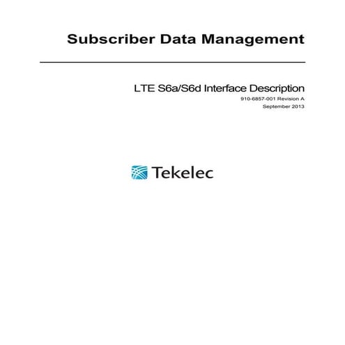 Hss behaviour on s6a interface (tekelec) | PDF